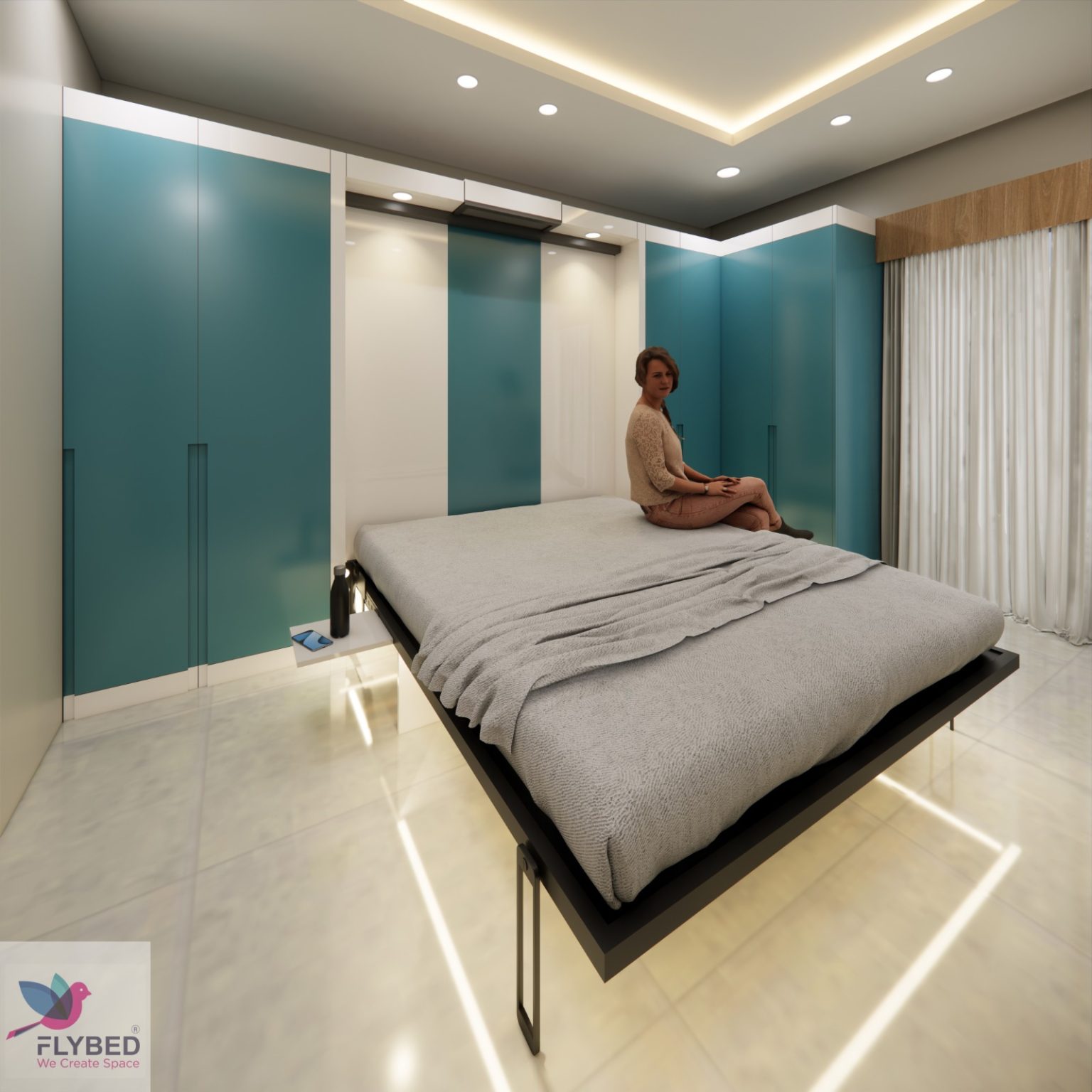 Rotating Bed | Swivelo Wall Bed with Dining Table